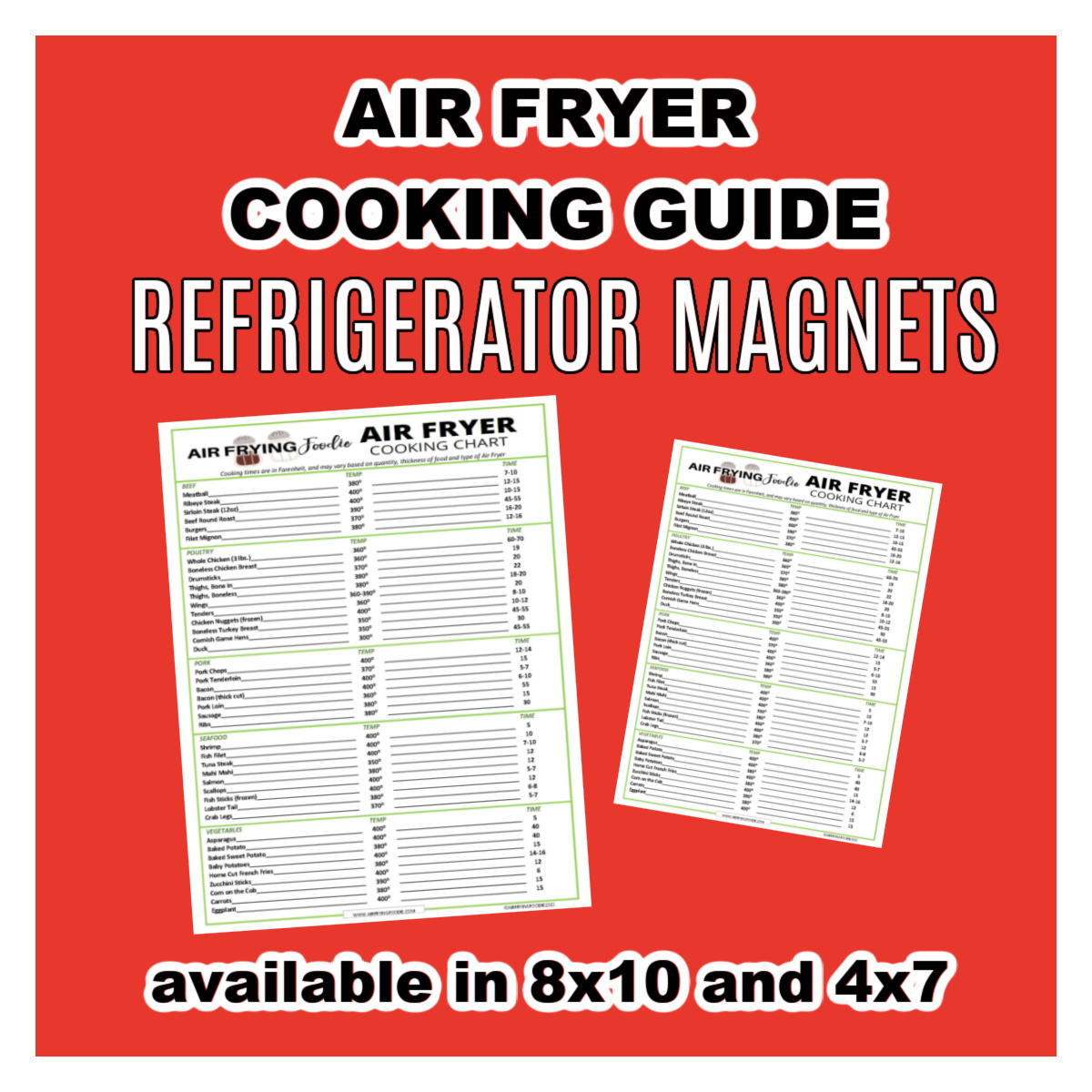 Air Fryer Cook Times (FREE Printable) | Air Frying Foodie