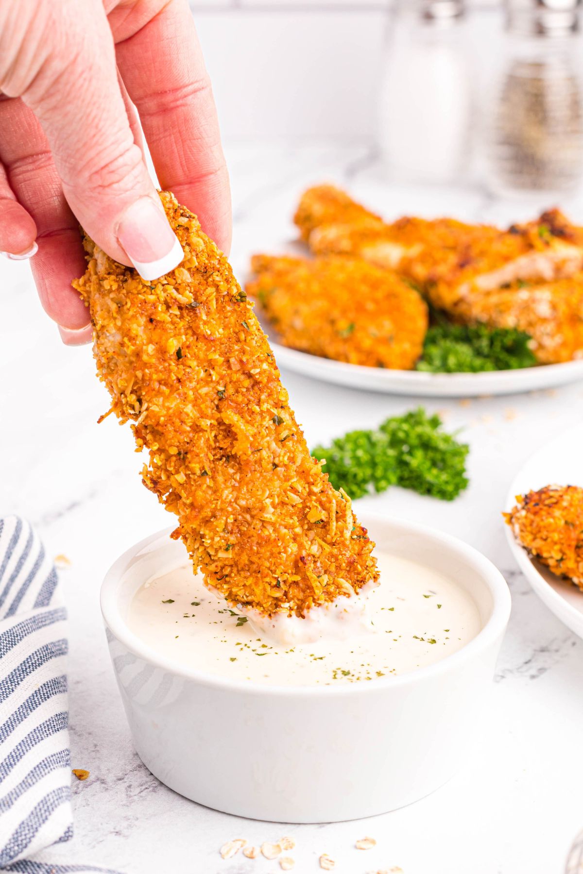 Air Fryer Oatmeal Crusted Chicken | Air Frying Foodie