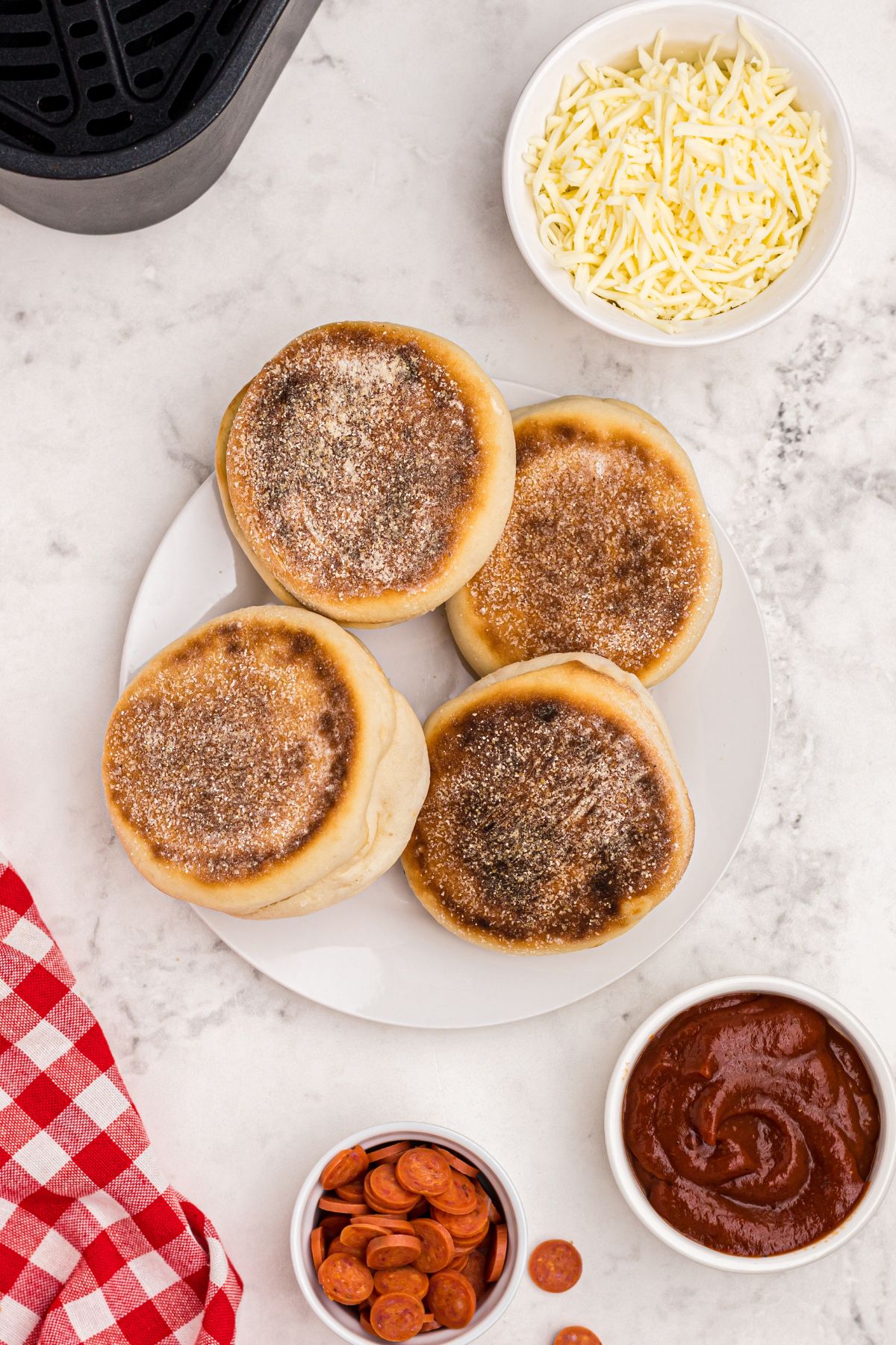 Air Fryer English Muffin Pizzas | Air Frying Foodie