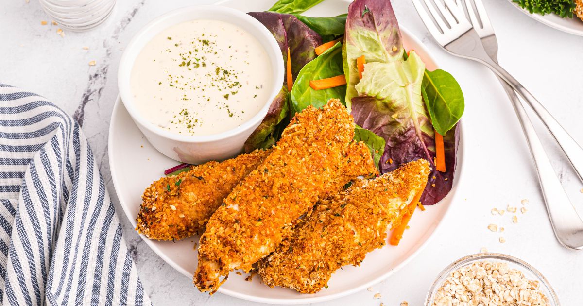 Air Fryer Oatmeal Crusted Chicken | Air Frying Foodie